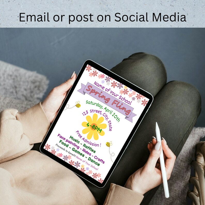 Editable Spring Fling Flyer for Schools, Churches, Daycares, Spring ...