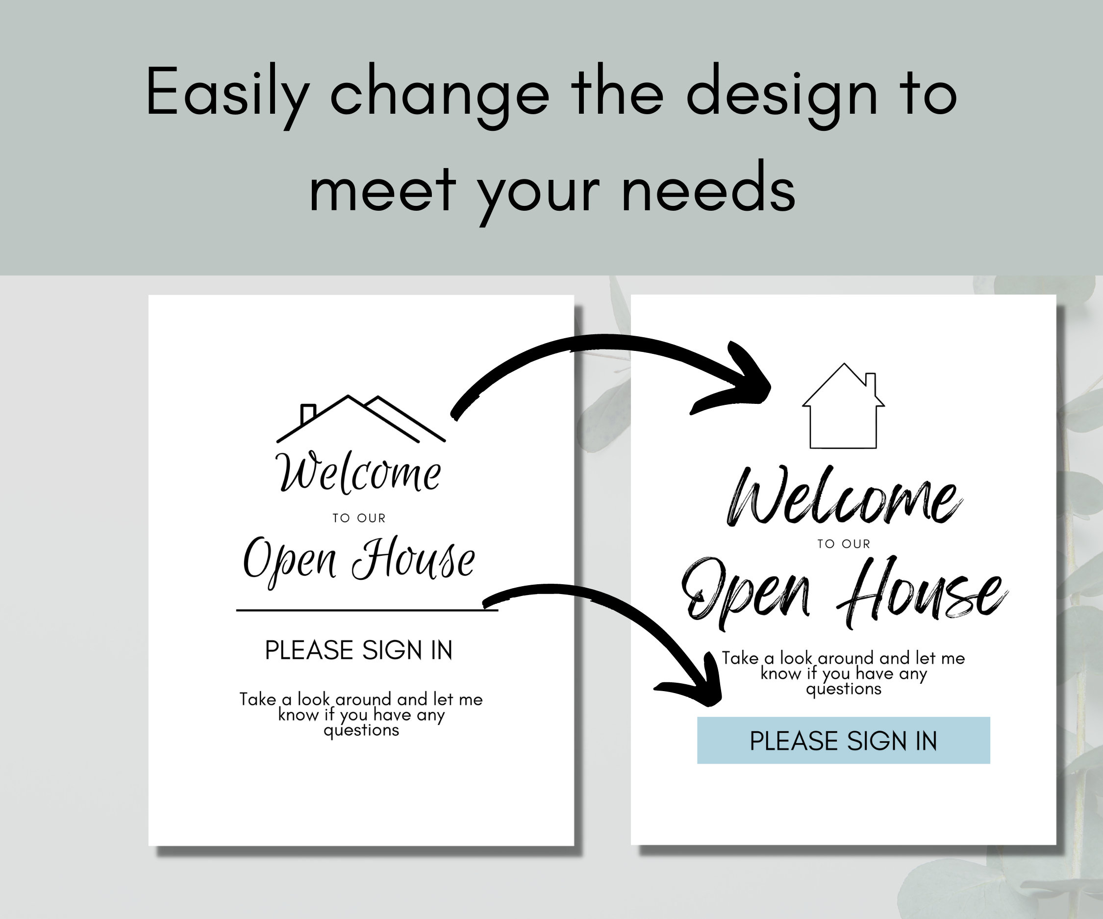 Printable Open House Real Estate Welcome Sign | Real Estate Open House ...
