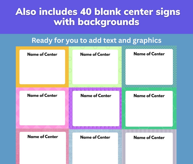 Classroom Center Signs: Homeschool & Preschool Decor (canva Template ...