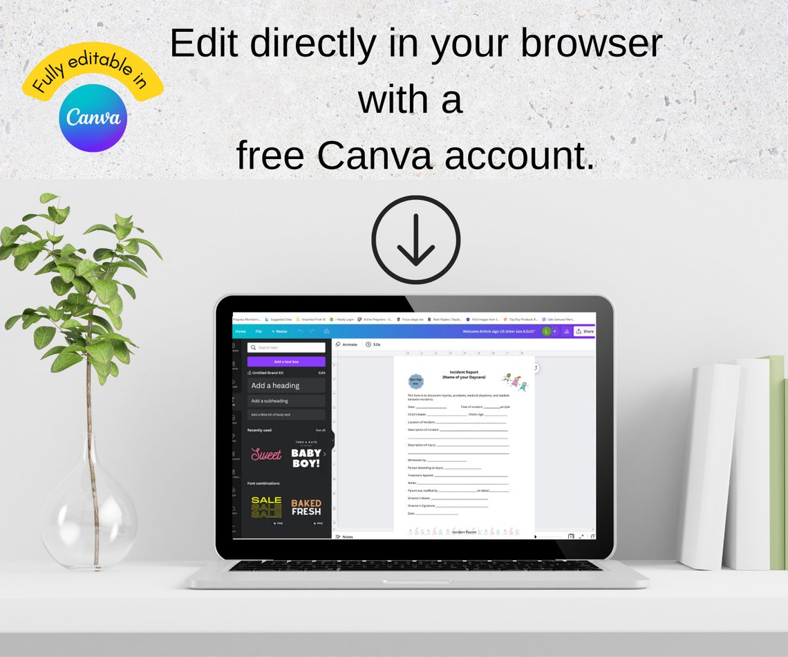 Daycare Incident Report, Incident Report, Boo Boo Report, Accident ...