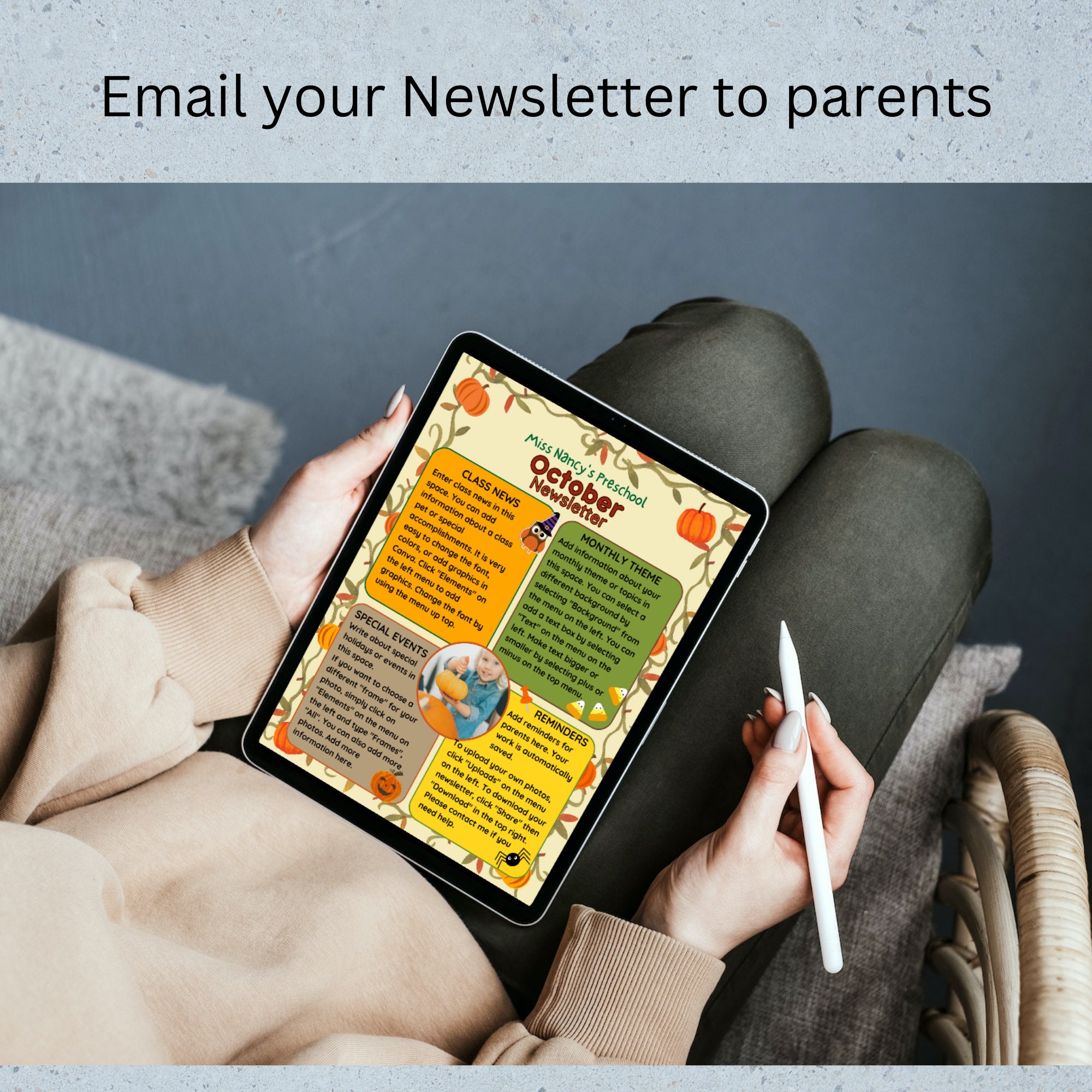 Editable October Classroom Newsletter Template (CANVA Digital Download ...