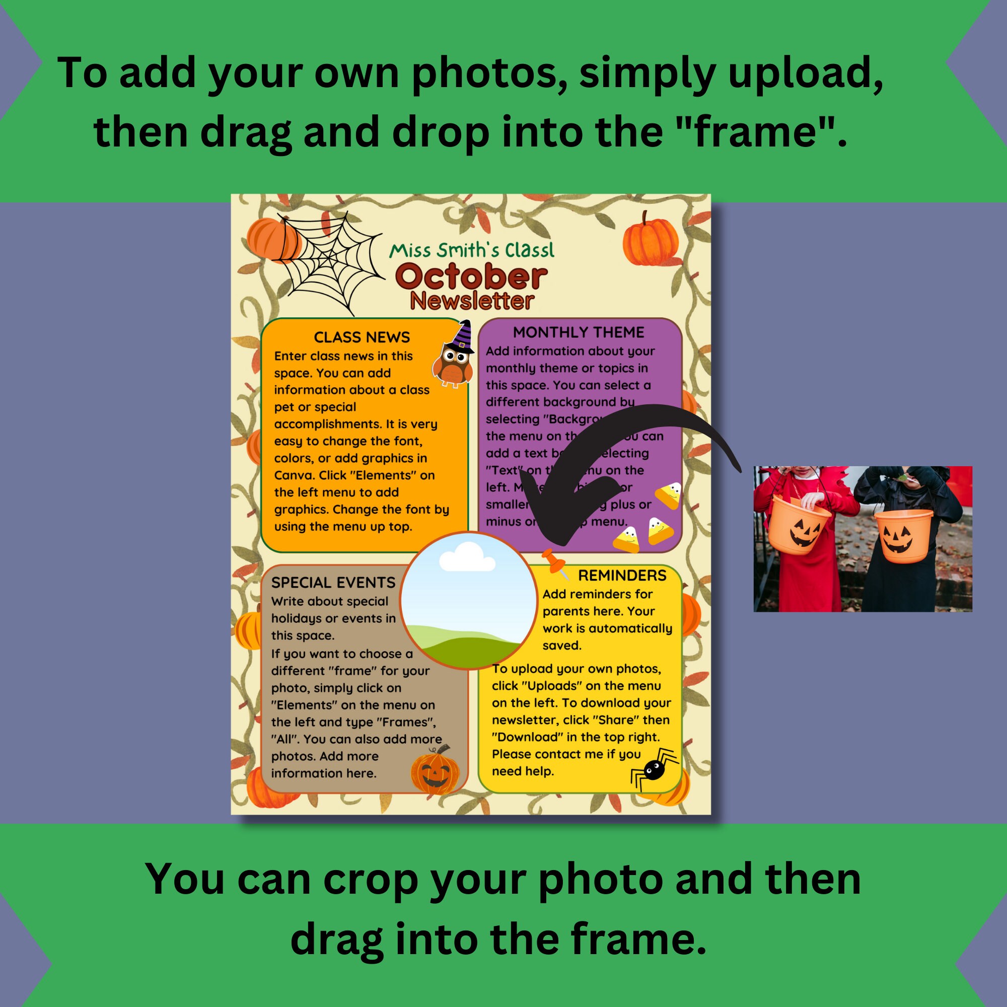 Editable October Classroom Newsletter Template (CANVA Digital Download ...