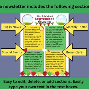 Editable Classroom Newsletter Template: Monthly, Weekly (CANVA Digital ...
