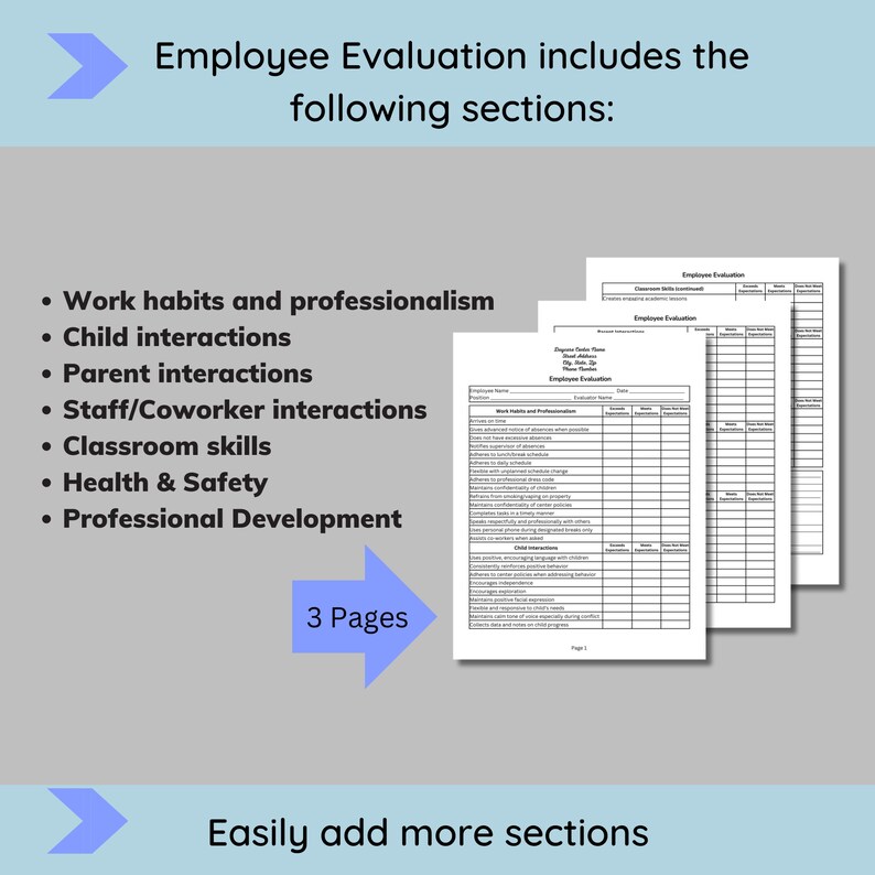 Daycare Employee BUNDLE, Includes Employee Handbook, Application, and ...