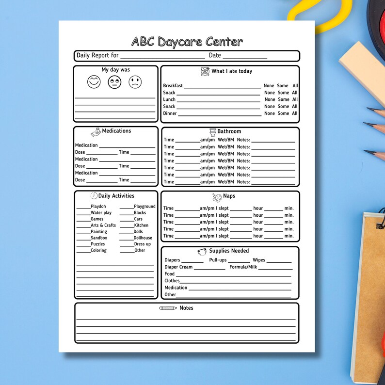 Daycare Daily Report Template: Infant, Toddler, Preschool (canva ...