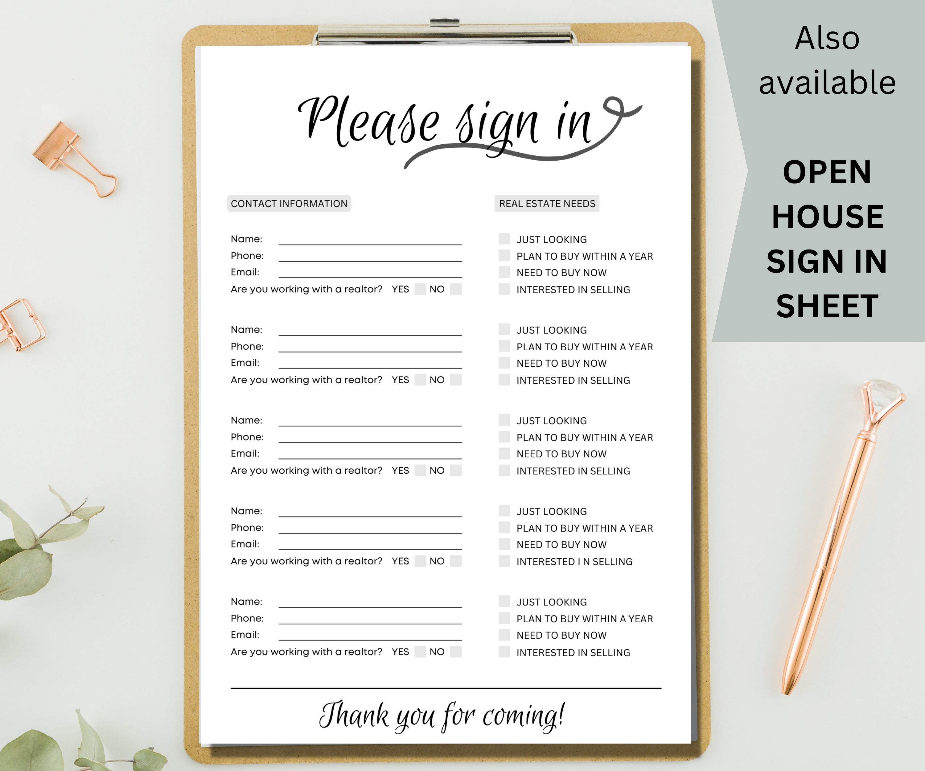 Printable Open House Real Estate Welcome Sign Real Estate Open House ...