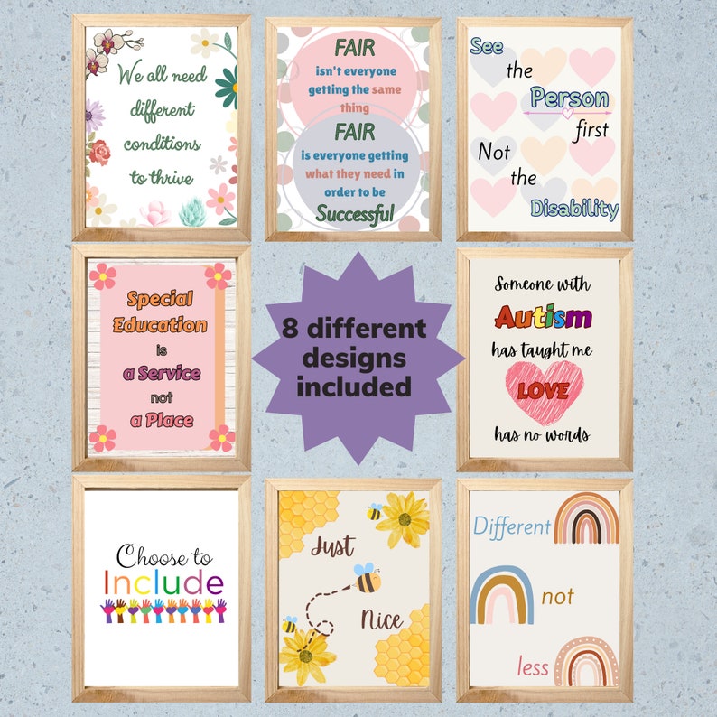 Special Education Posters, Inclusion Poster Bundle, Neurodiversity Art ...