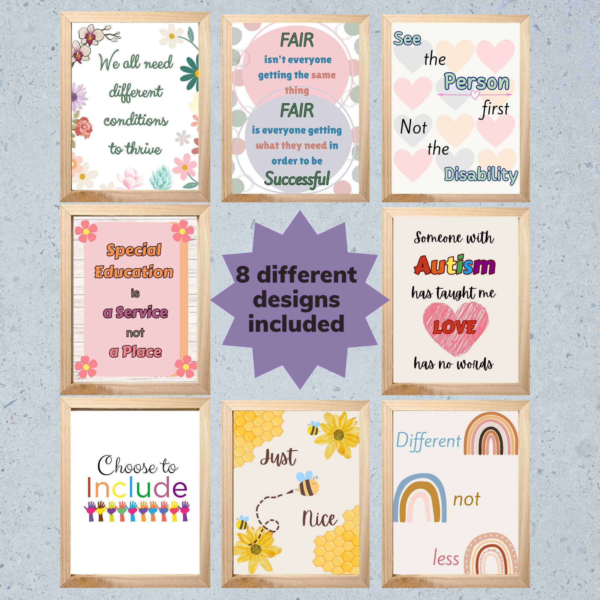 Special Education Posters, Inclusion Poster Bundle, Neurodiversity Art ...