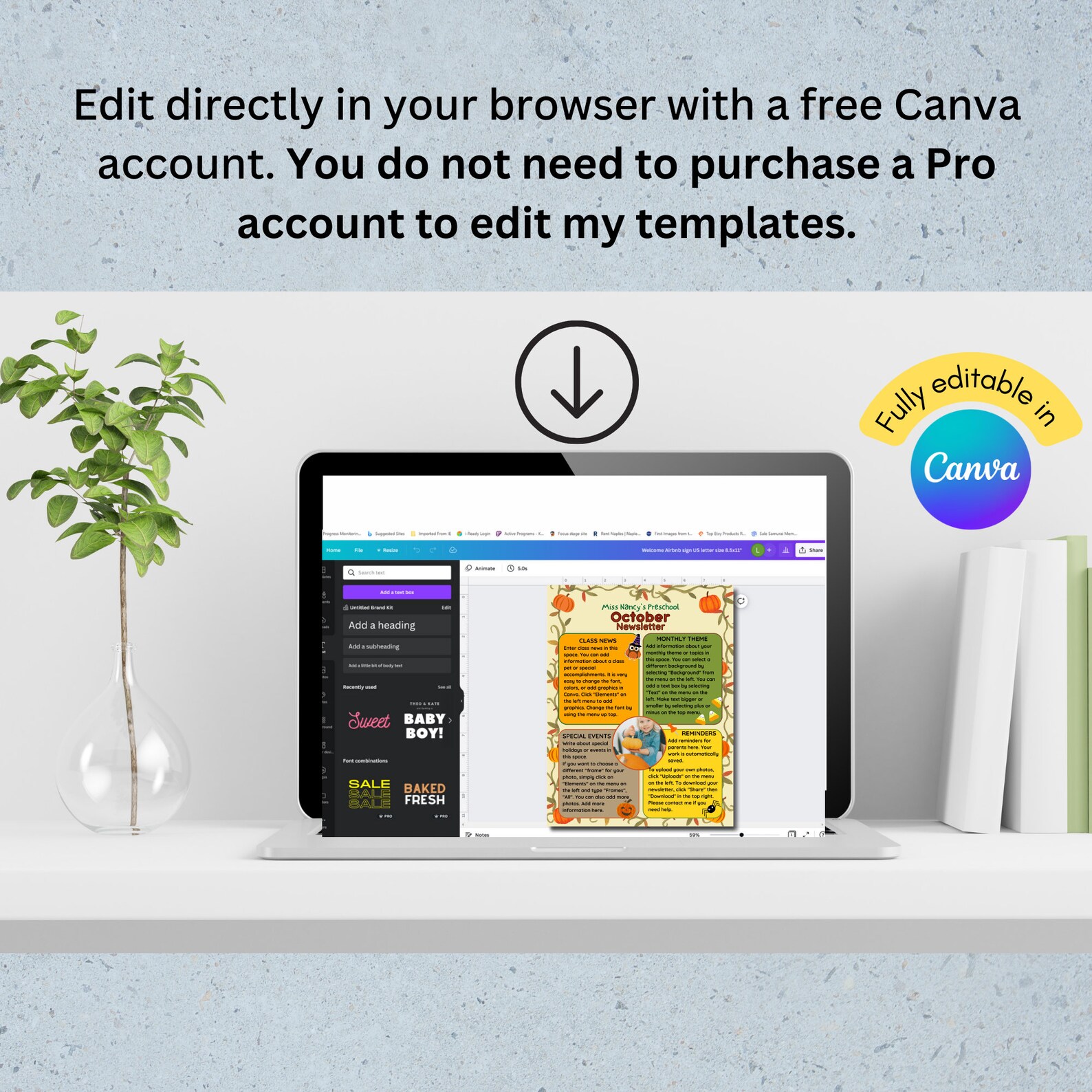 Editable October Classroom Newsletter Template (CANVA Digital Download ...