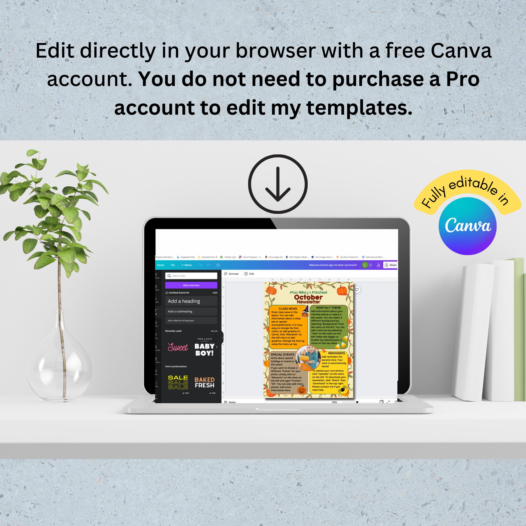 Editable October Classroom Newsletter Template (CANVA Digital Download ...