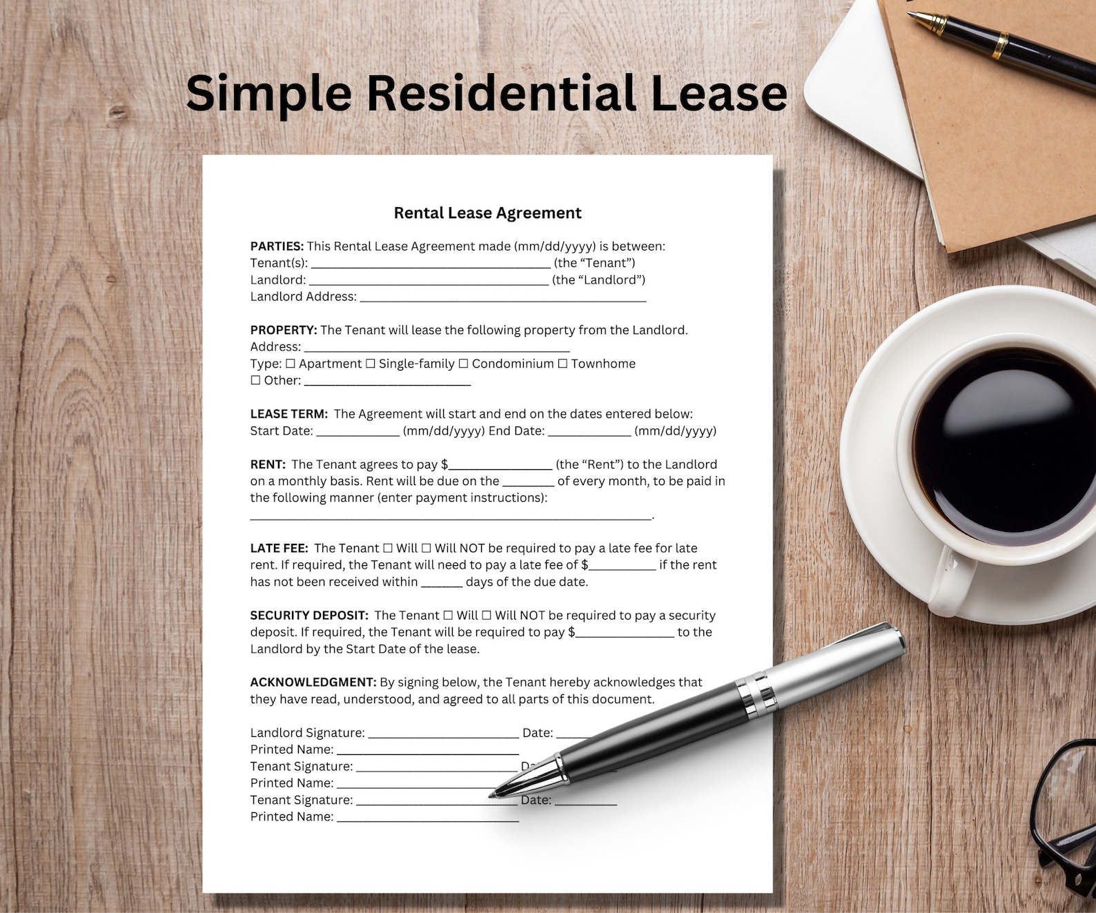 Editable Rental Agreement Template: Printable Lease Contract (canva) - Etsy