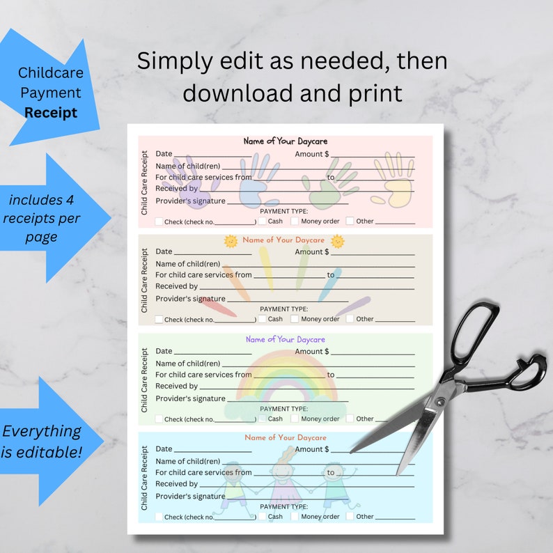 Daycare Contract & Daycare Receipt Bundle, Child Care Contract, Home ...