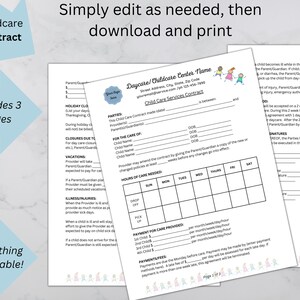 Daycare Forms Bundle, Printable Forms for Daycare, Childcare Forms ...