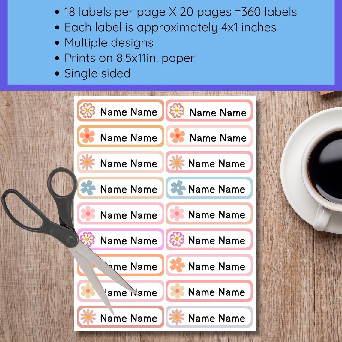 Student Name Labels Editable, Preschool Name Label, Name Label ...