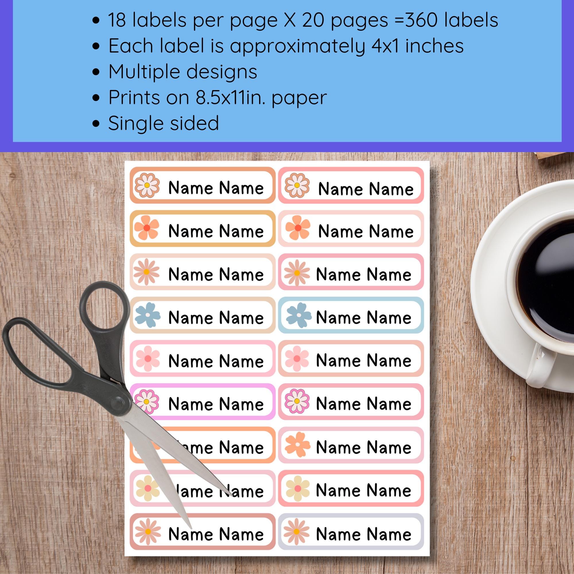 Student Name Labels Editable, Preschool Name Label, Name Label ...
