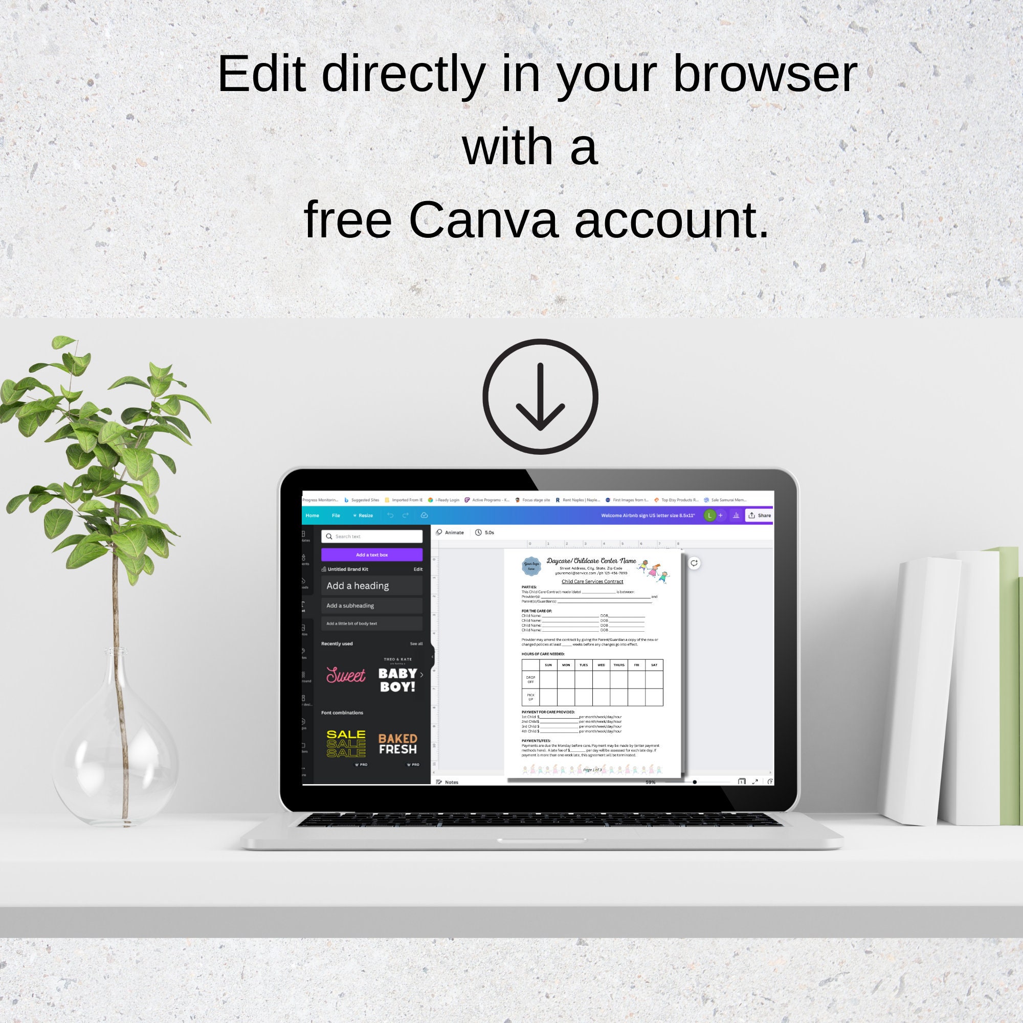 Daycare Contract & Daycare Receipt Bundle, Child Care Contract, Home ...