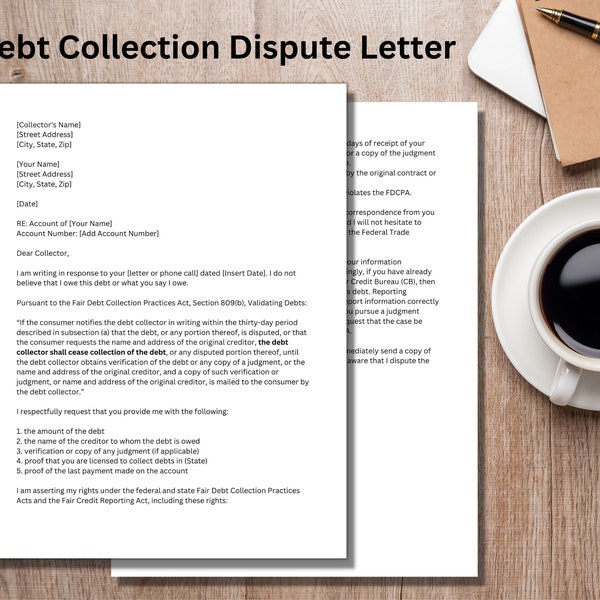 Debt Collection Letter Template - Etsy