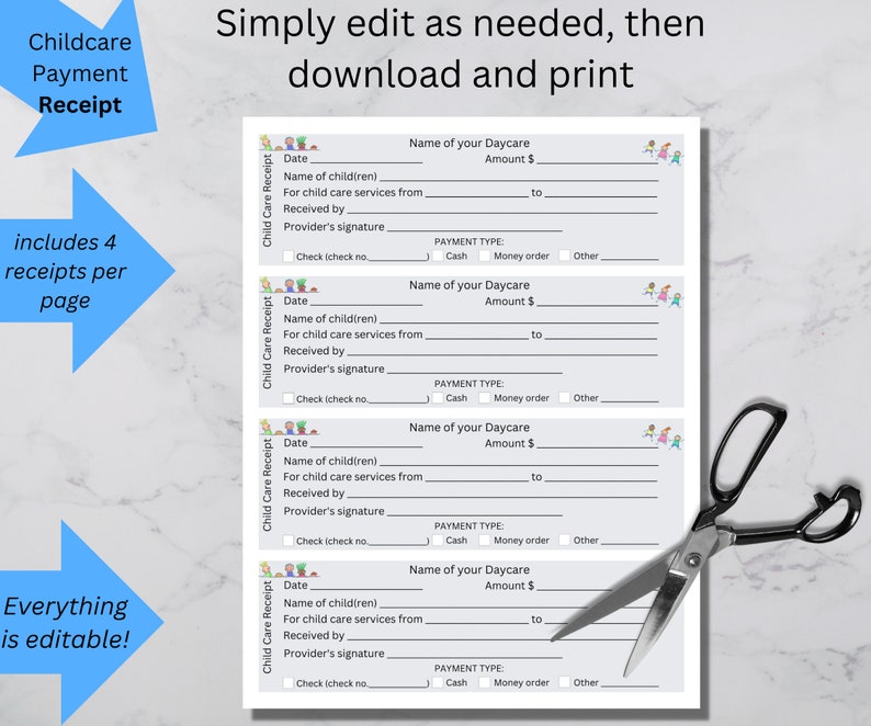 Daycare Contract & Daycare Receipt Bundle, Child Care Contract, Home ...