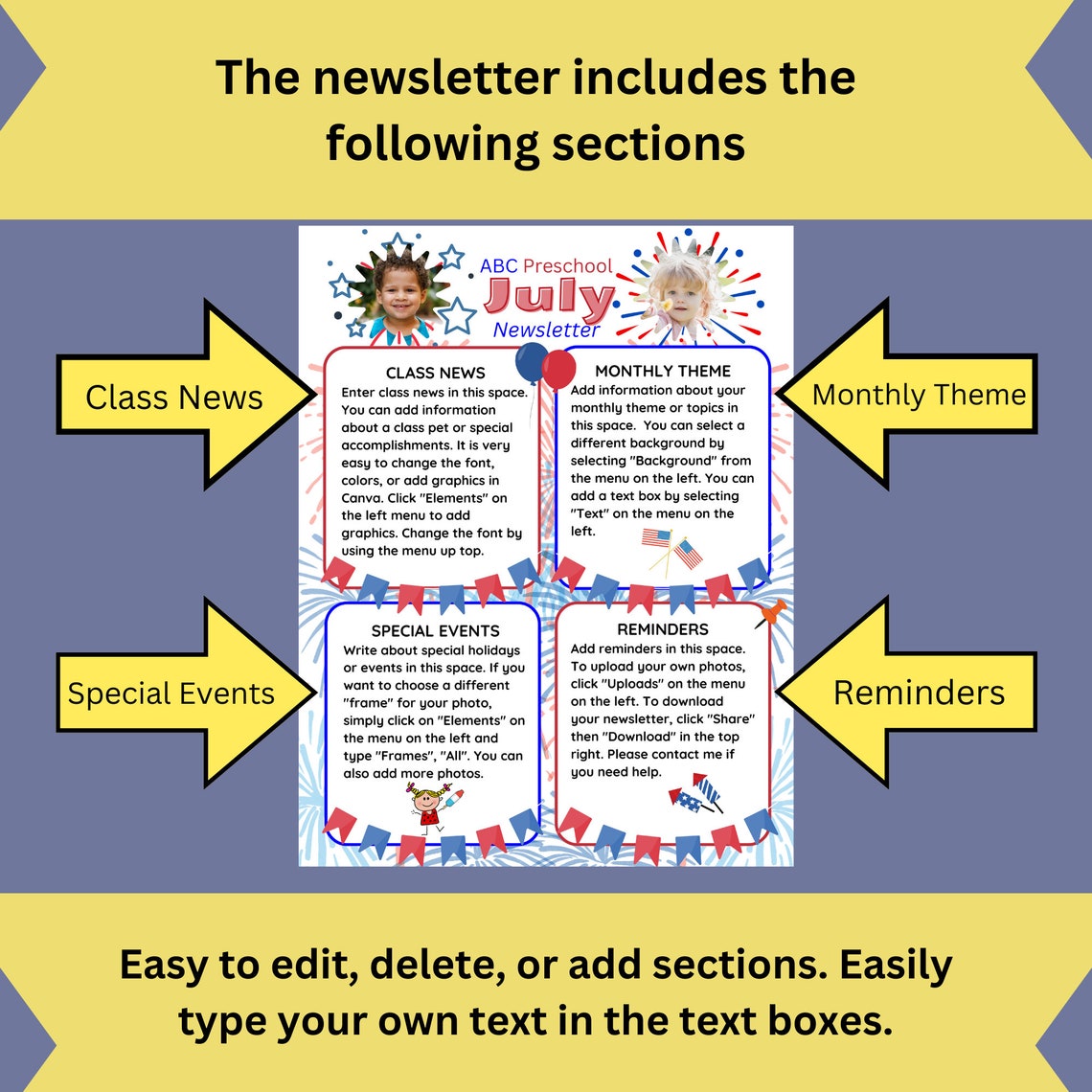 Classroom Newsletter Template, Monthly Newsletter, Teacher Newsletter ...