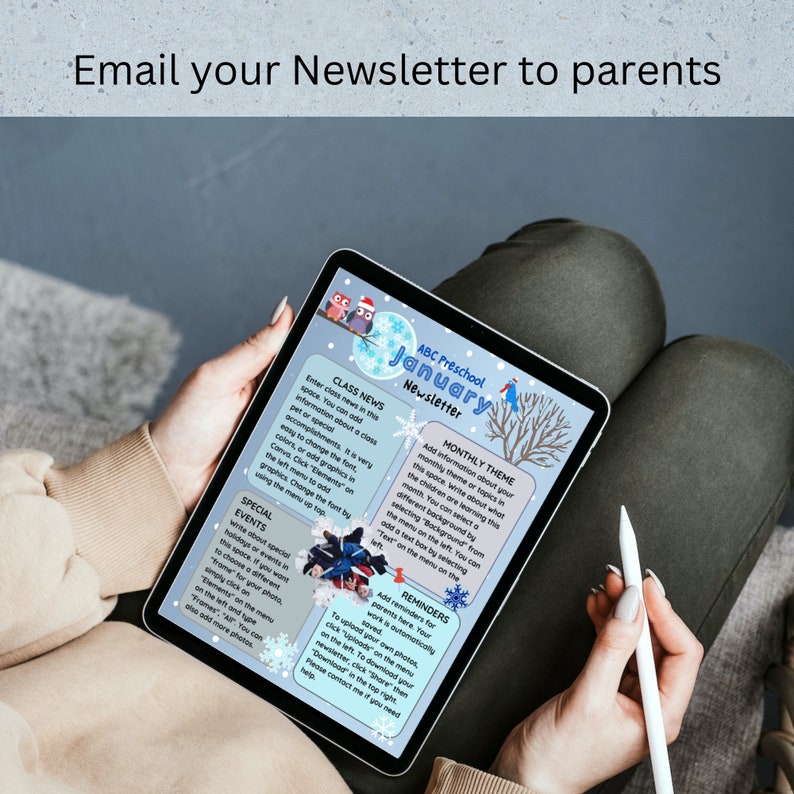 January Teacher Newsletter Template: Editable Winter Theme (CANVA ...