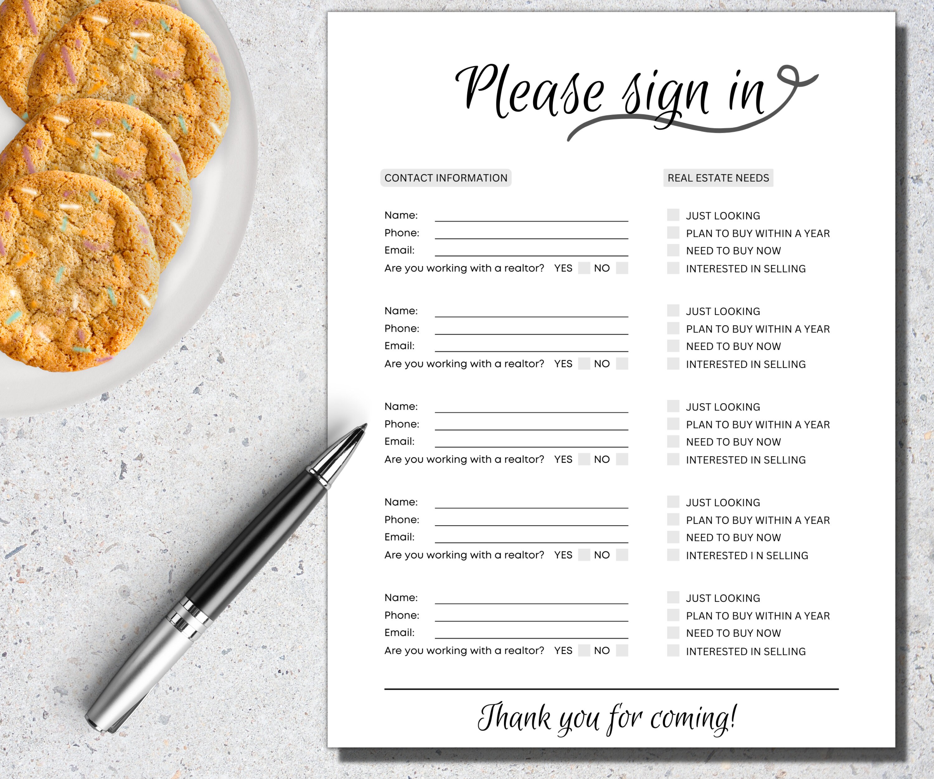 Editable Open House Sign-in Sheets | Real Estate Printable | Real ...