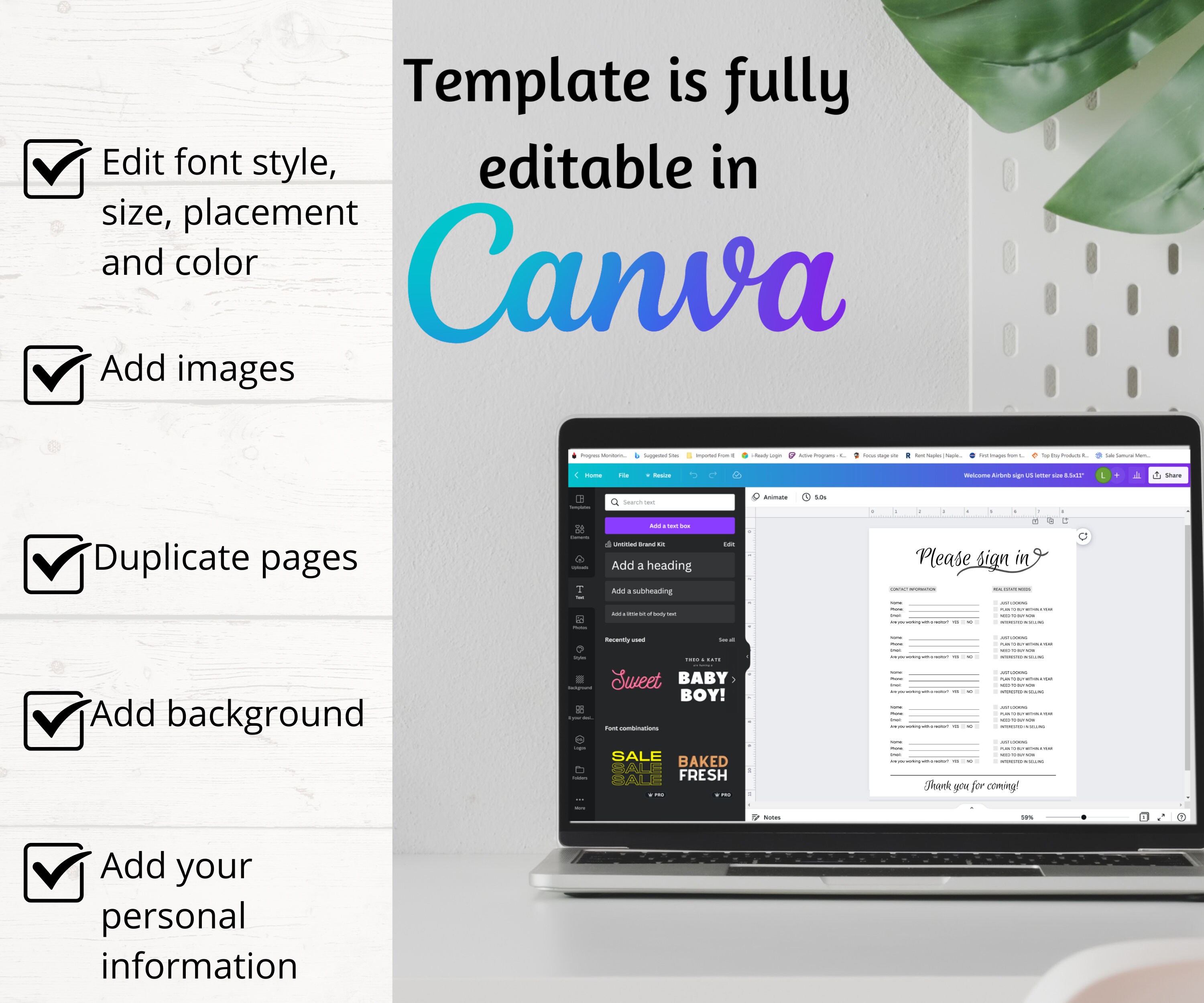 Editable Open House Sign-in Sheets | Real Estate Printable | Real ...
