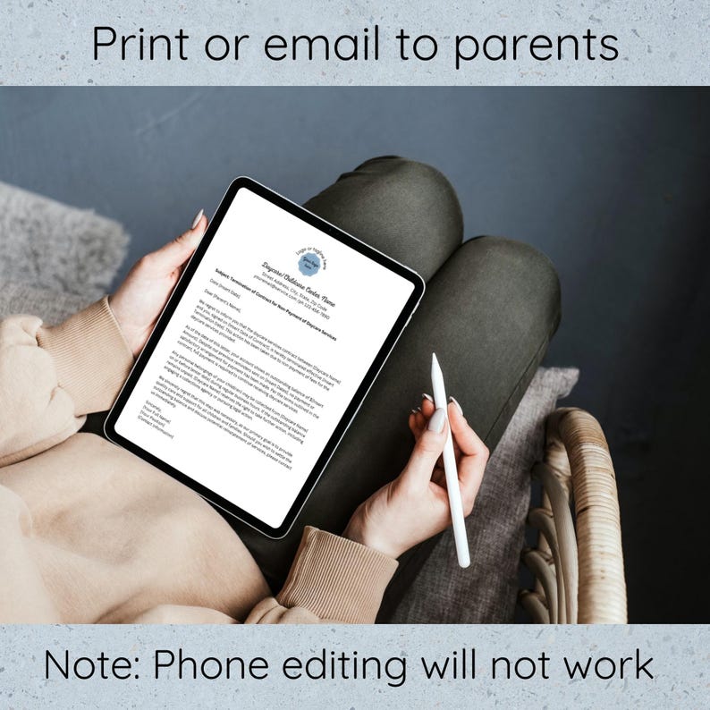 Daycare Payment Reminder Templates: Late Fee Notice (canva Editable) - Etsy