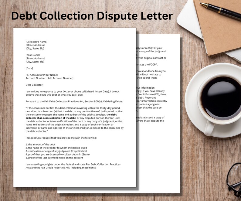 Debt Collection Dispute Letter, Debt Dispute Letter, Debt Collection ...