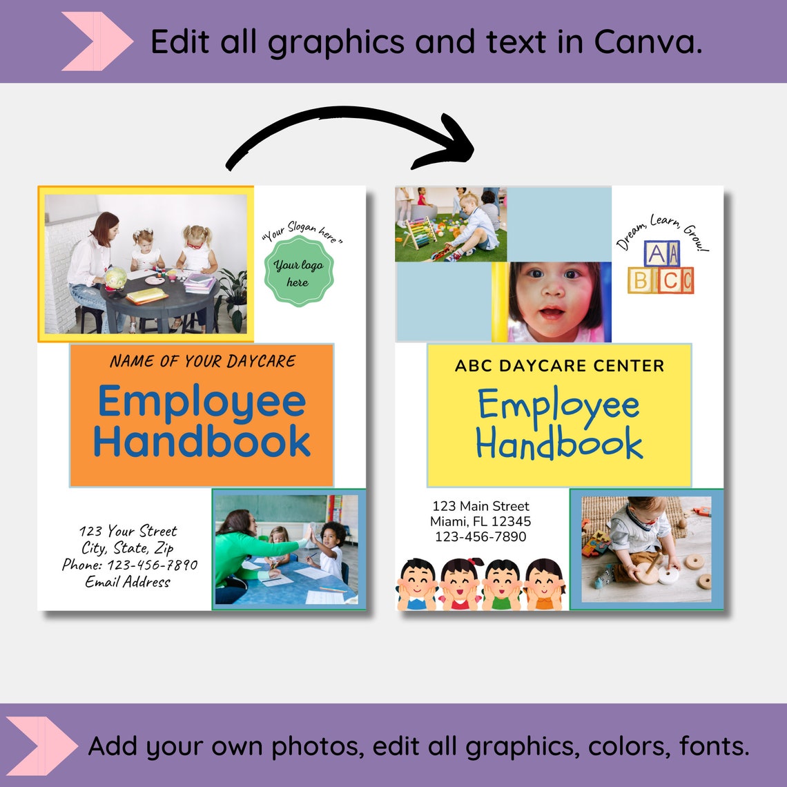 Daycare Employee BUNDLE, Includes Employee Handbook, Application, and ...