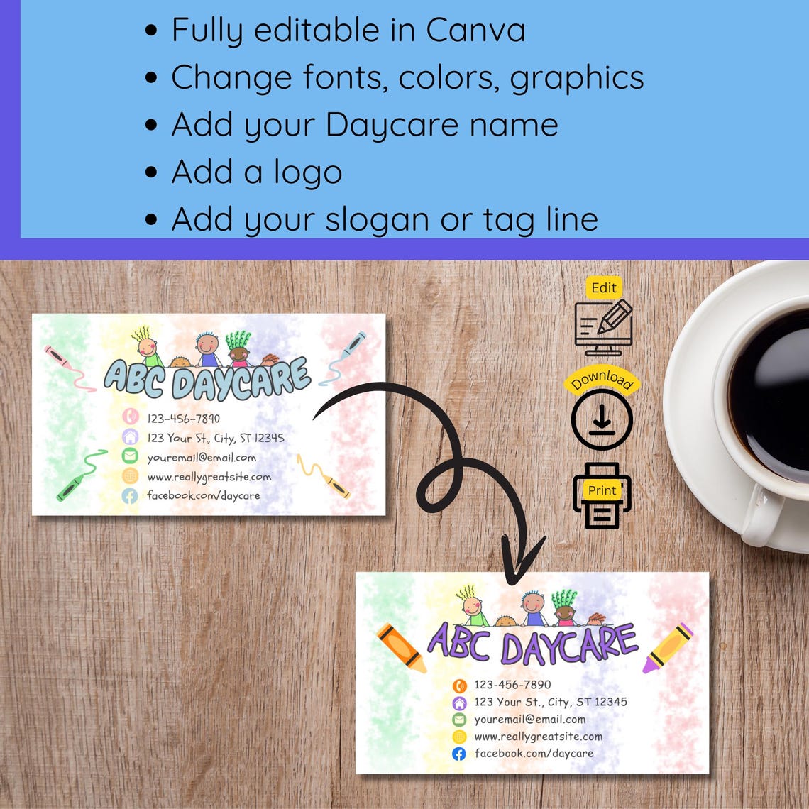 Childcare Business Card, Daycare Business, Daycare Provider, In-home ...