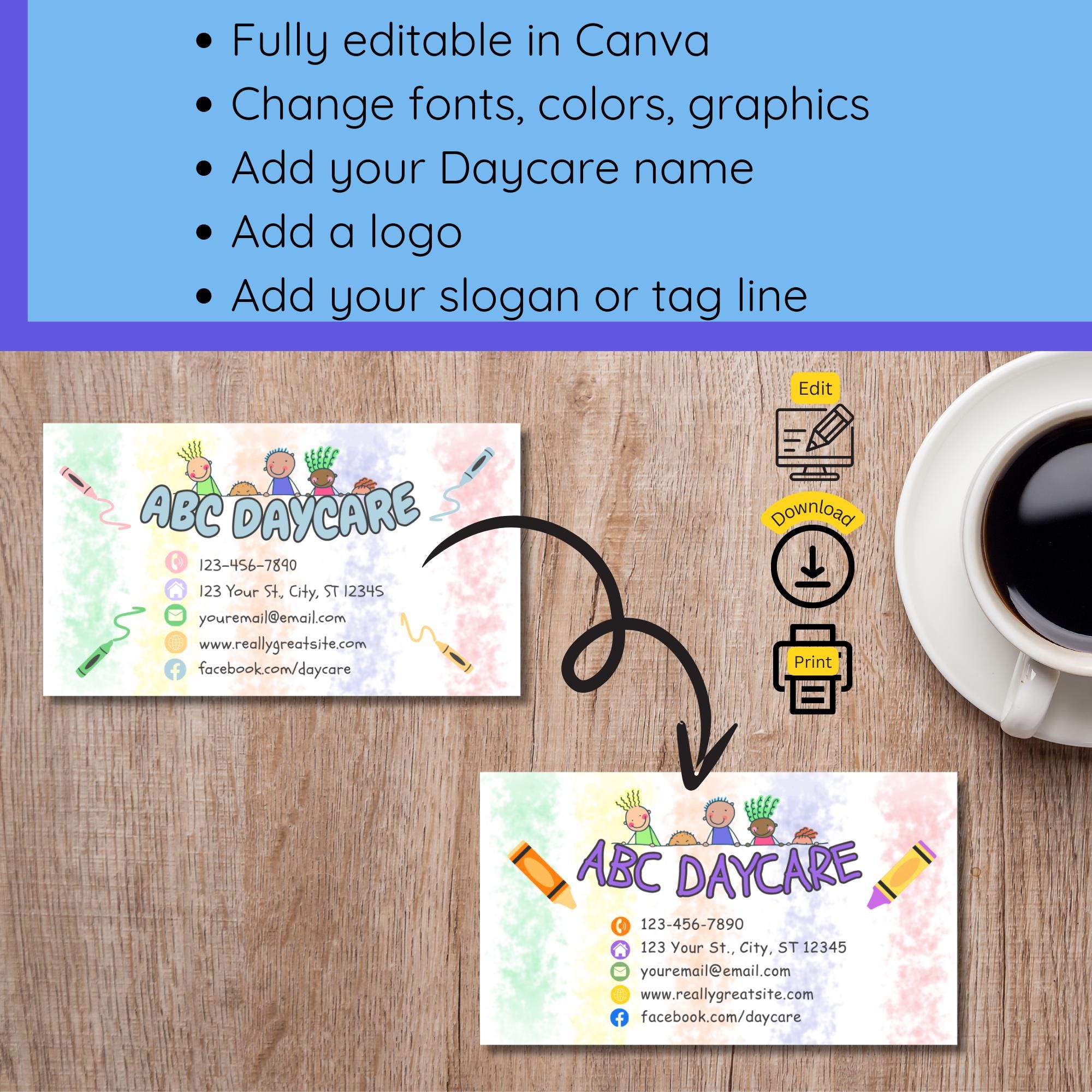 Childcare Business Card, Daycare Business, Daycare Provider, In-home ...