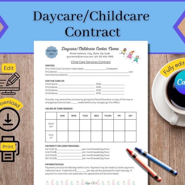 Home Daycare Forms - Etsy