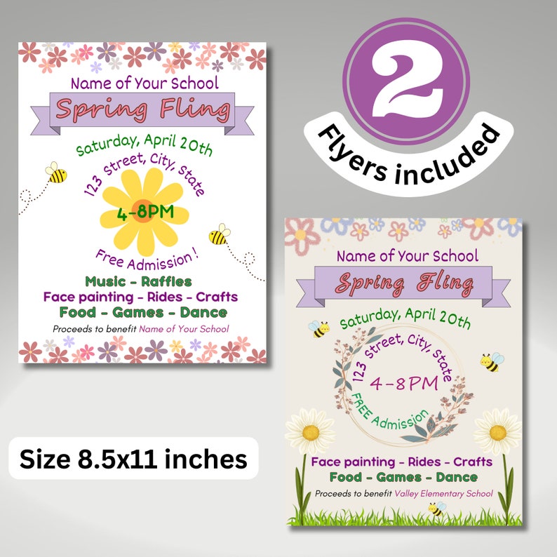 Editable Spring Fling Flyer for Schools, Churches, Daycares, Spring ...