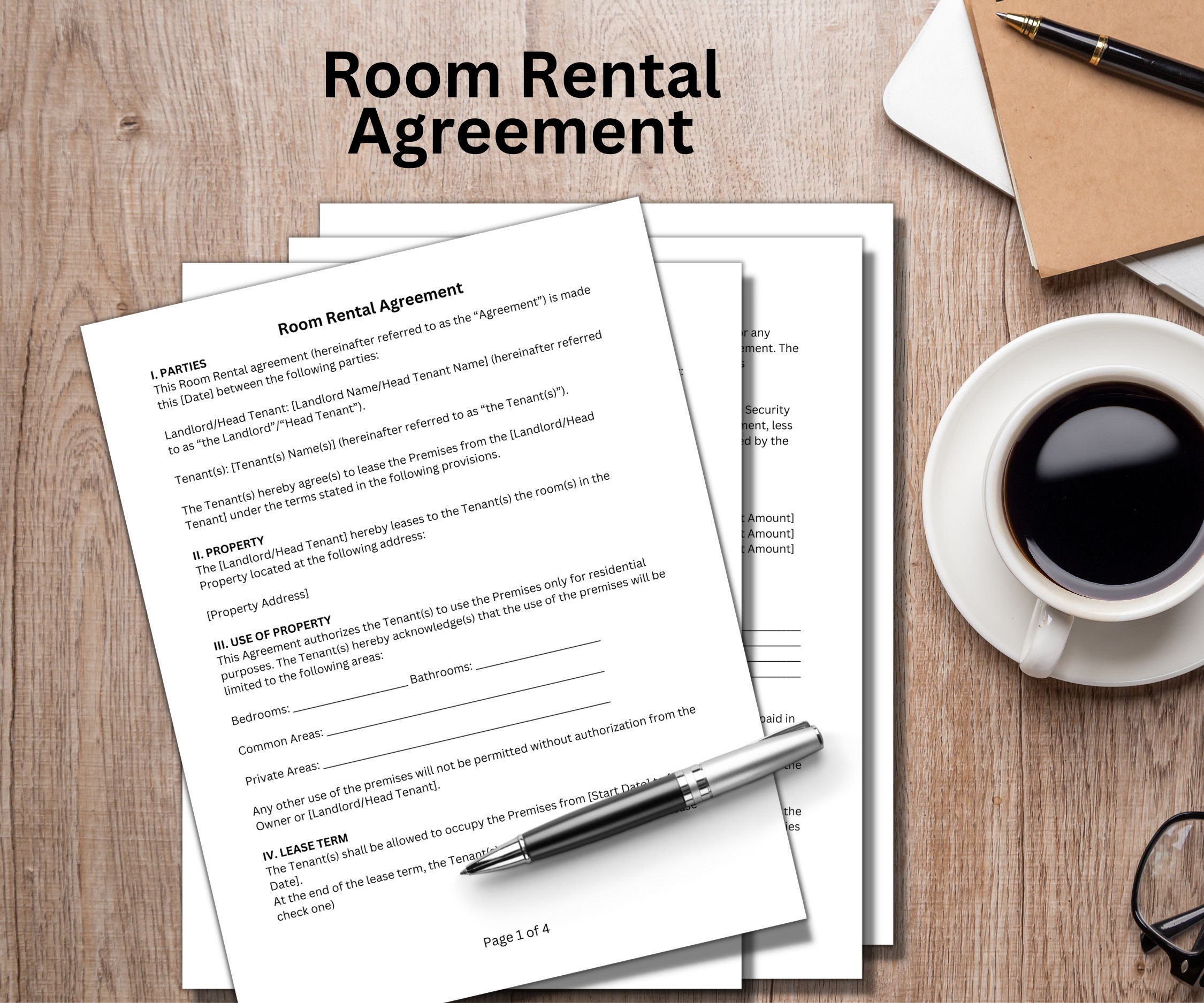 Room Rental Agreement, Simple Lease Agreement, Lease Agreement, Rent ...