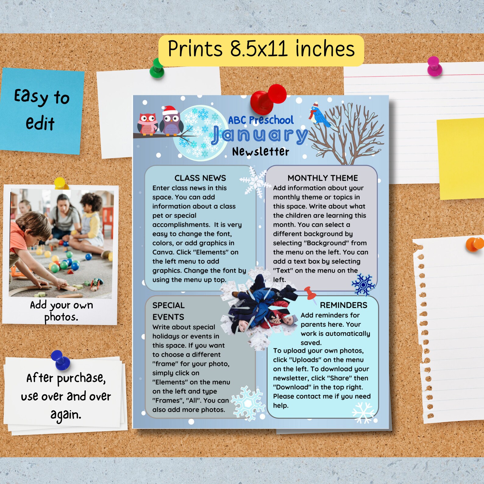 January Newsletter, Classroom Newsletter Template, Monthly Newsletter ...