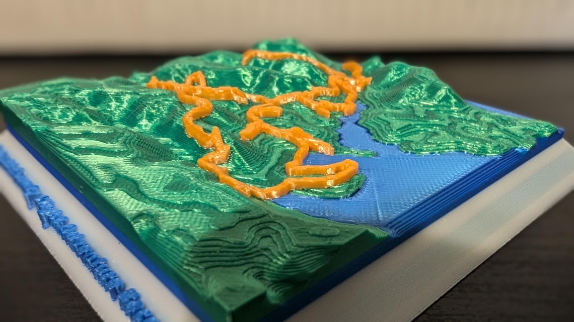 Custom 3D Printed Topographic Adventure Race Keepsake - Etsy