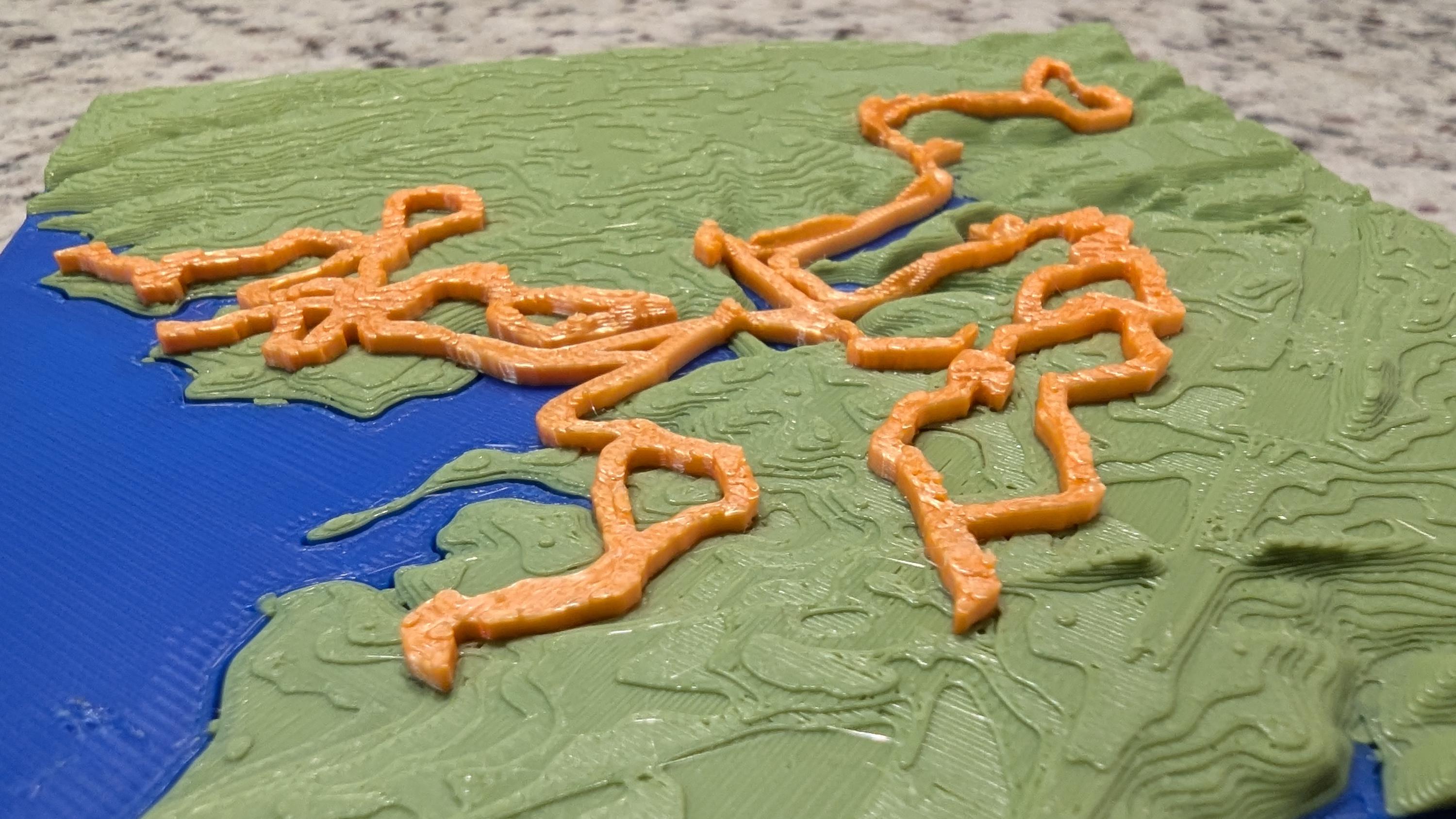 Custom 3D Printed Topographic Adventure Race Keepsake - Etsy