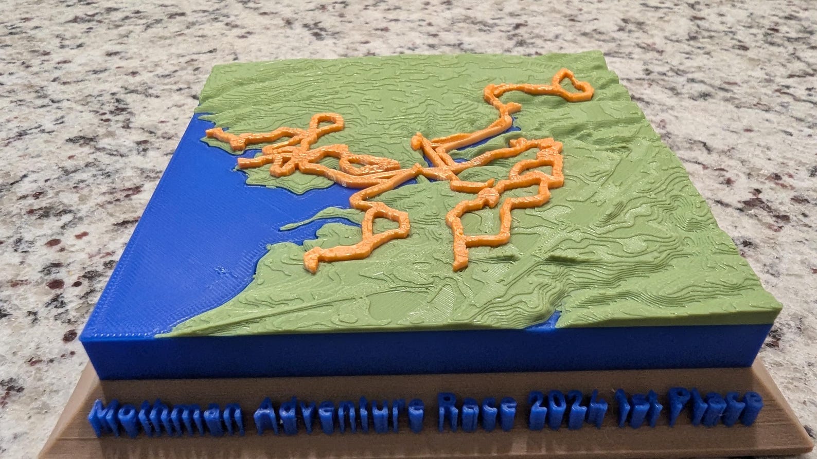 Custom 3D Printed Topographic Adventure Race Keepsake - Etsy