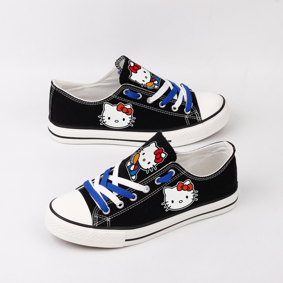 Hello Kitty Shoes, Kitty White Sneakers, Black Shoes, Printed ...