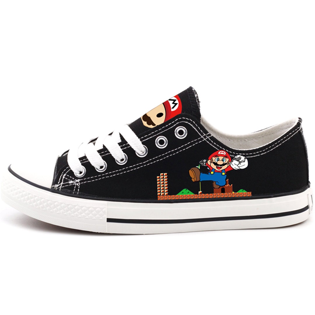 Super Mario Sneakers: Printed Canvas Tennis Shoes - Etsy