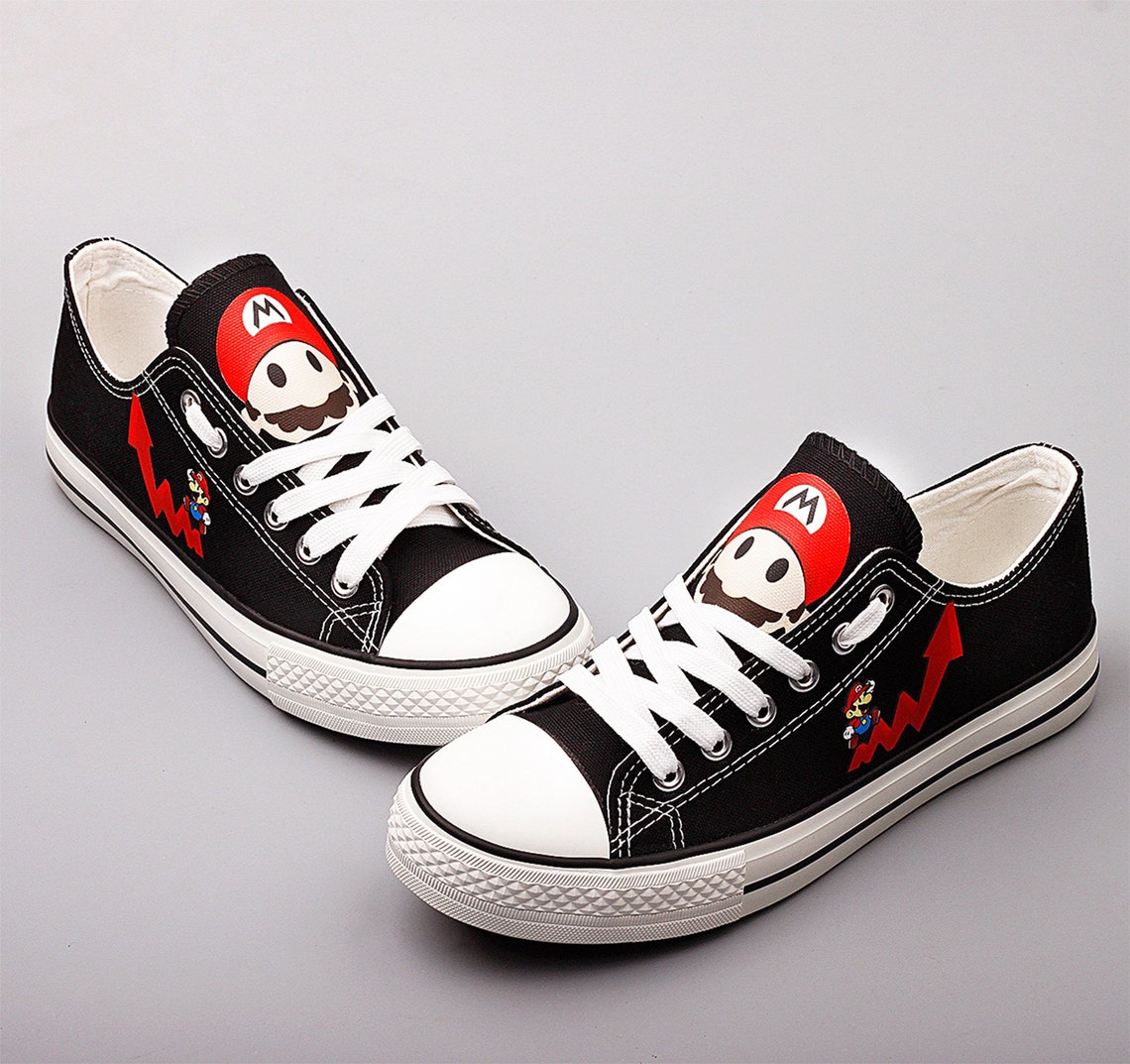 Super Mario Shoes Super Mario Sneakers Tennis Shoes Printed - Etsy