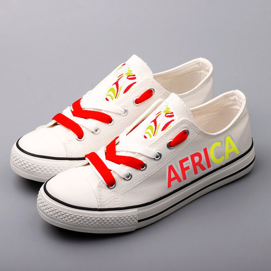 African Shoes, African Map Sneakers, Tennis Shoes, Printed Shoes ...