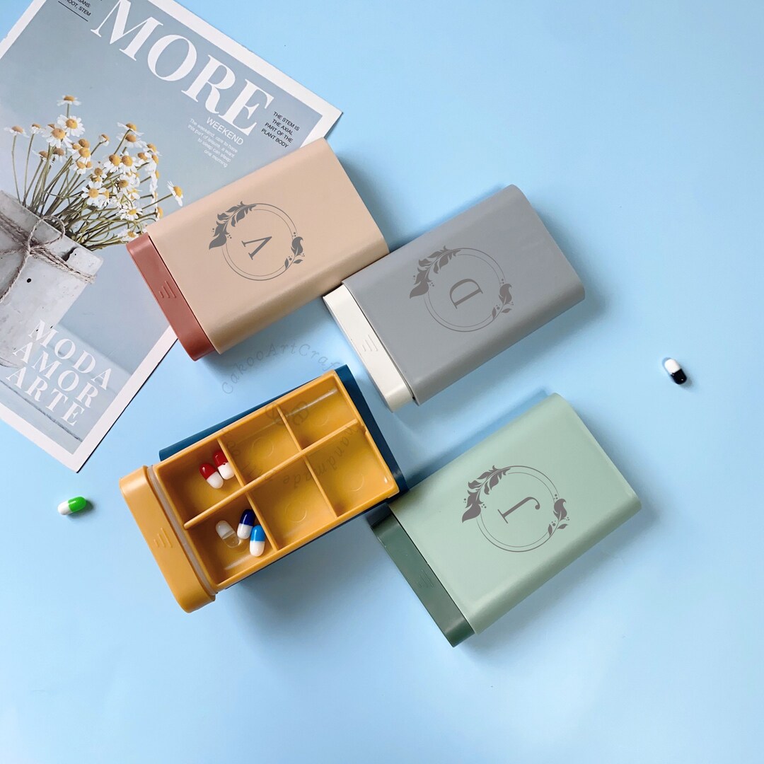Personalized Name Letter Medicine Box, Small Portable Pill Box ...