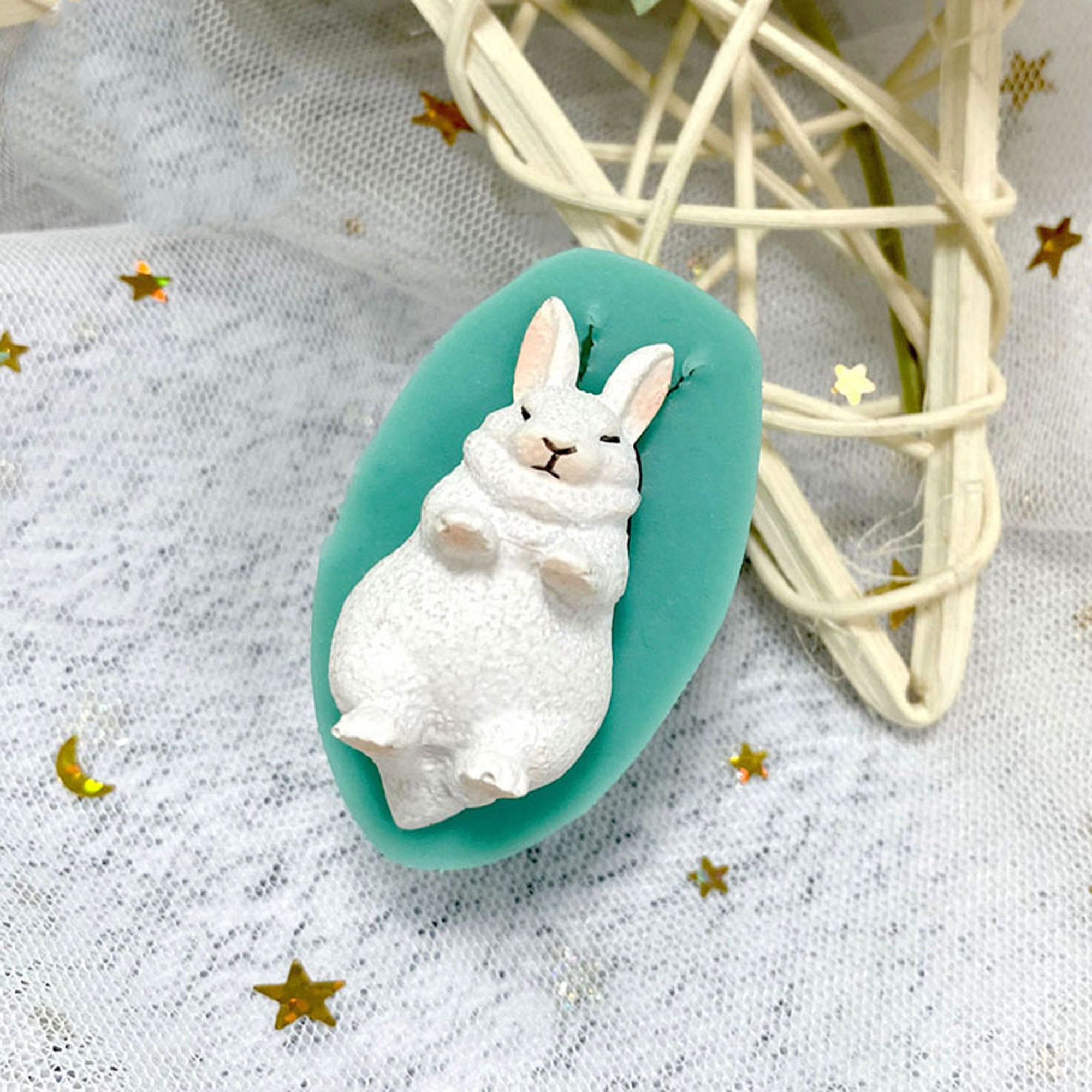 Molde de conejo de dibujos animados DIY molde lindo de - Etsy México