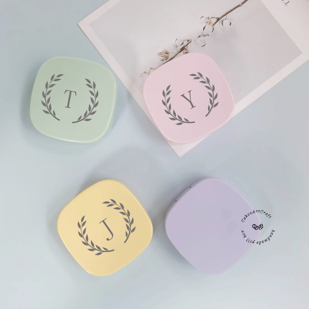 Personalized Monogram Contact Lens Box, Custom Letter Contact Lens Case ...