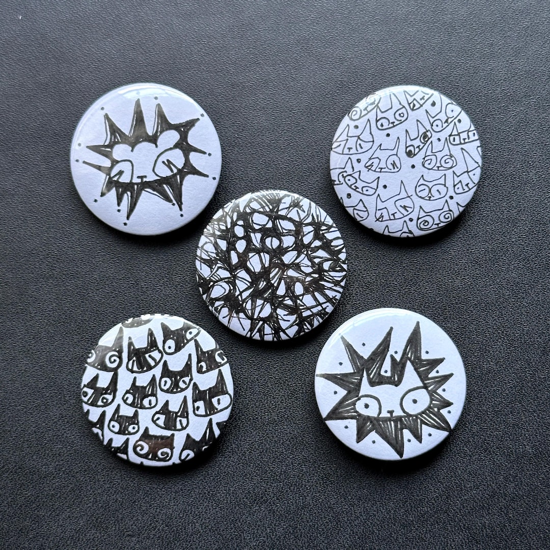 Bandw Pin Pack 1 25” Etsy