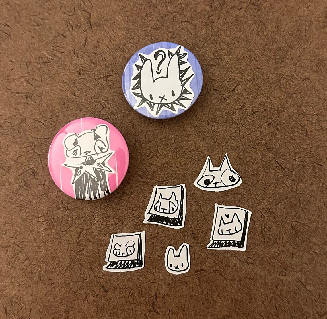 Cut-out Doodle Pins! / 1.25" - Etsy