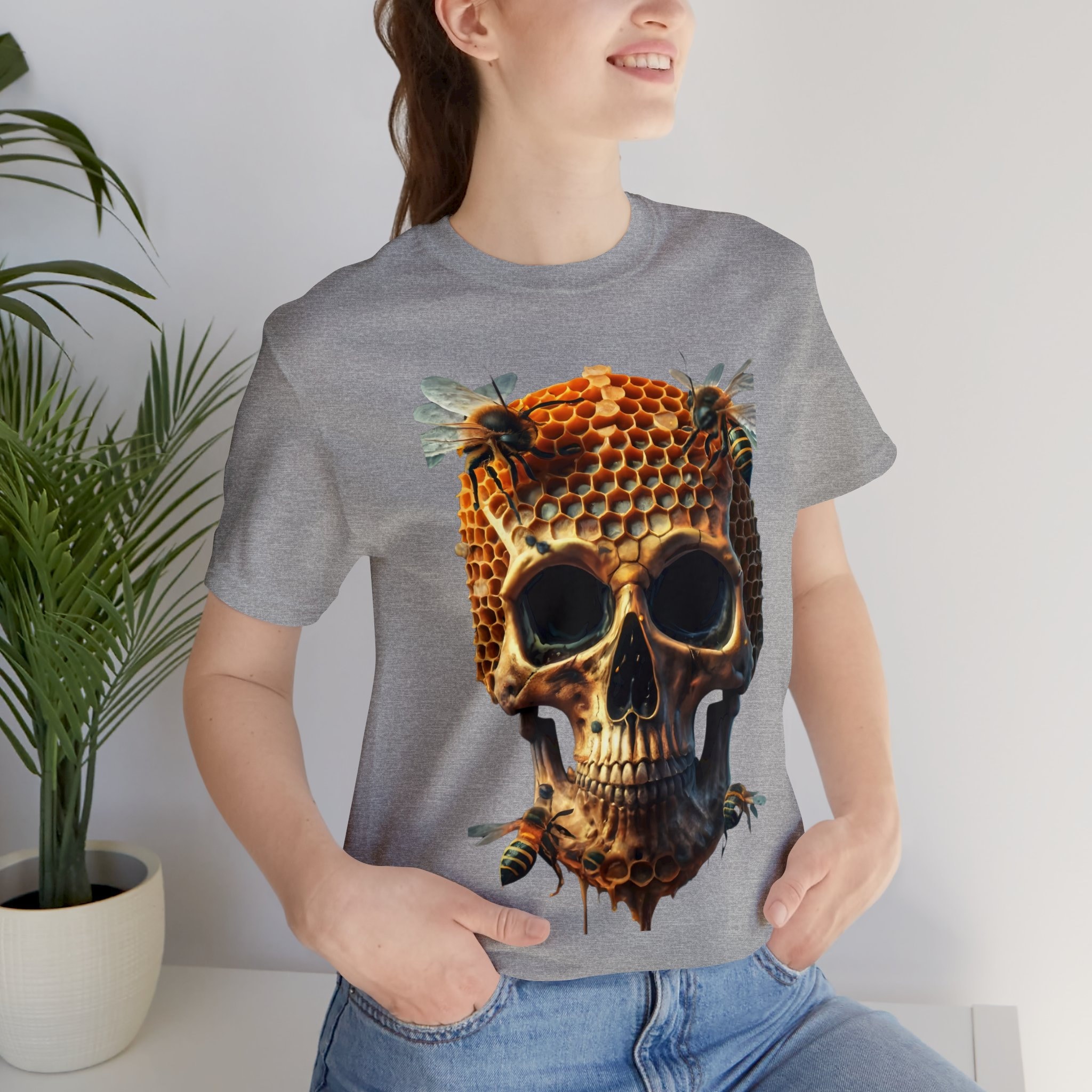 Front and Back Print, Trypophobia, Honeycomb Skull, Bees, Beeswax ...