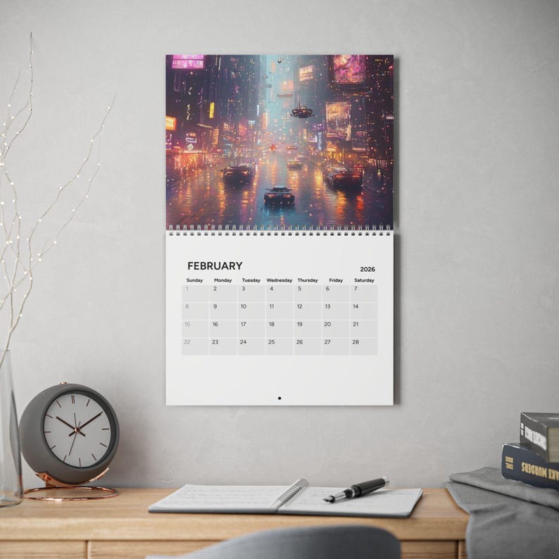 Wall Calendar, 2026 Cyberpunk Futuristic Appointment Planner, Dystopian ...
