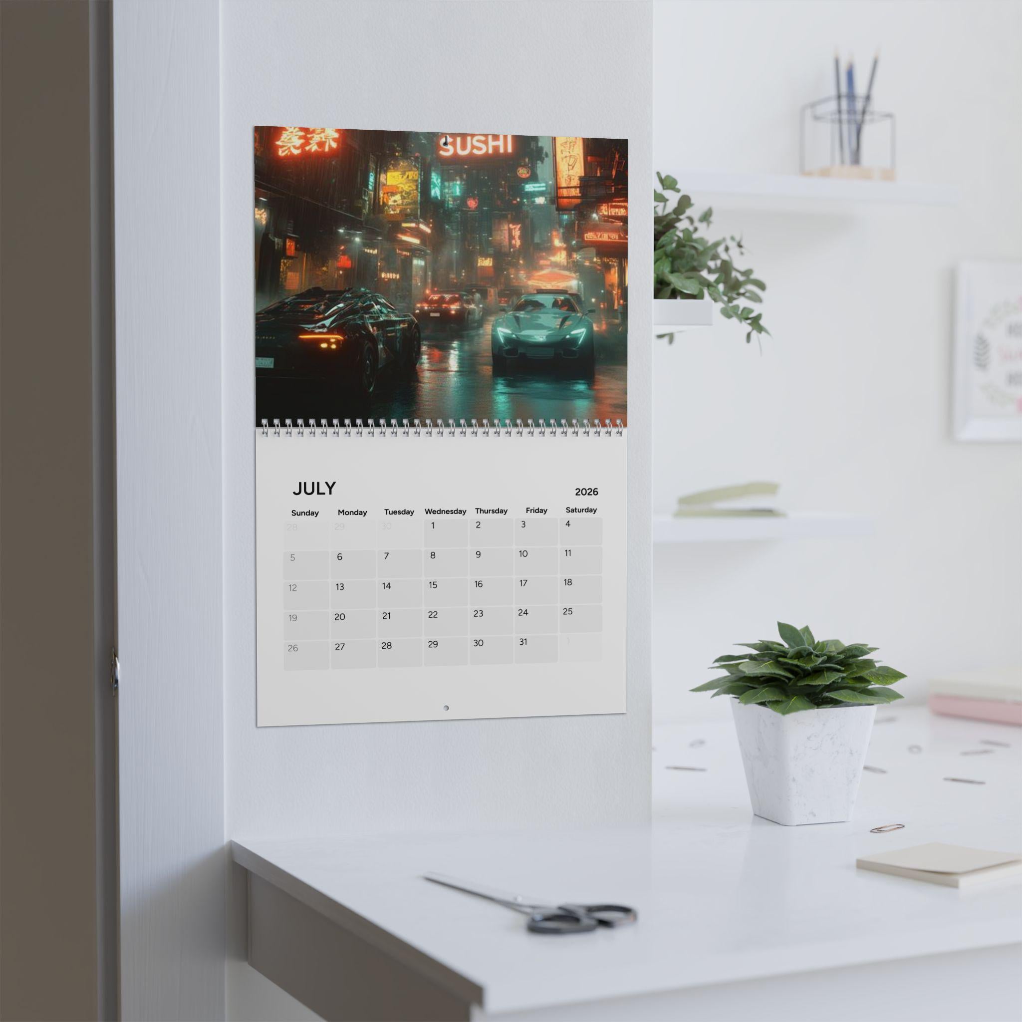Wall Calendar, 2026 Cyberpunk Futuristic Appointment Planner, Dystopian ...